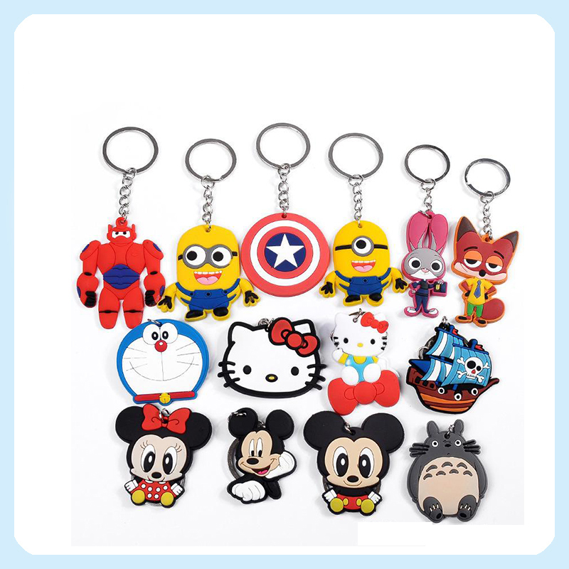 Key Shape Souvenir Soft Pvc Rubber Plastic Silicon Keyring Chain ...